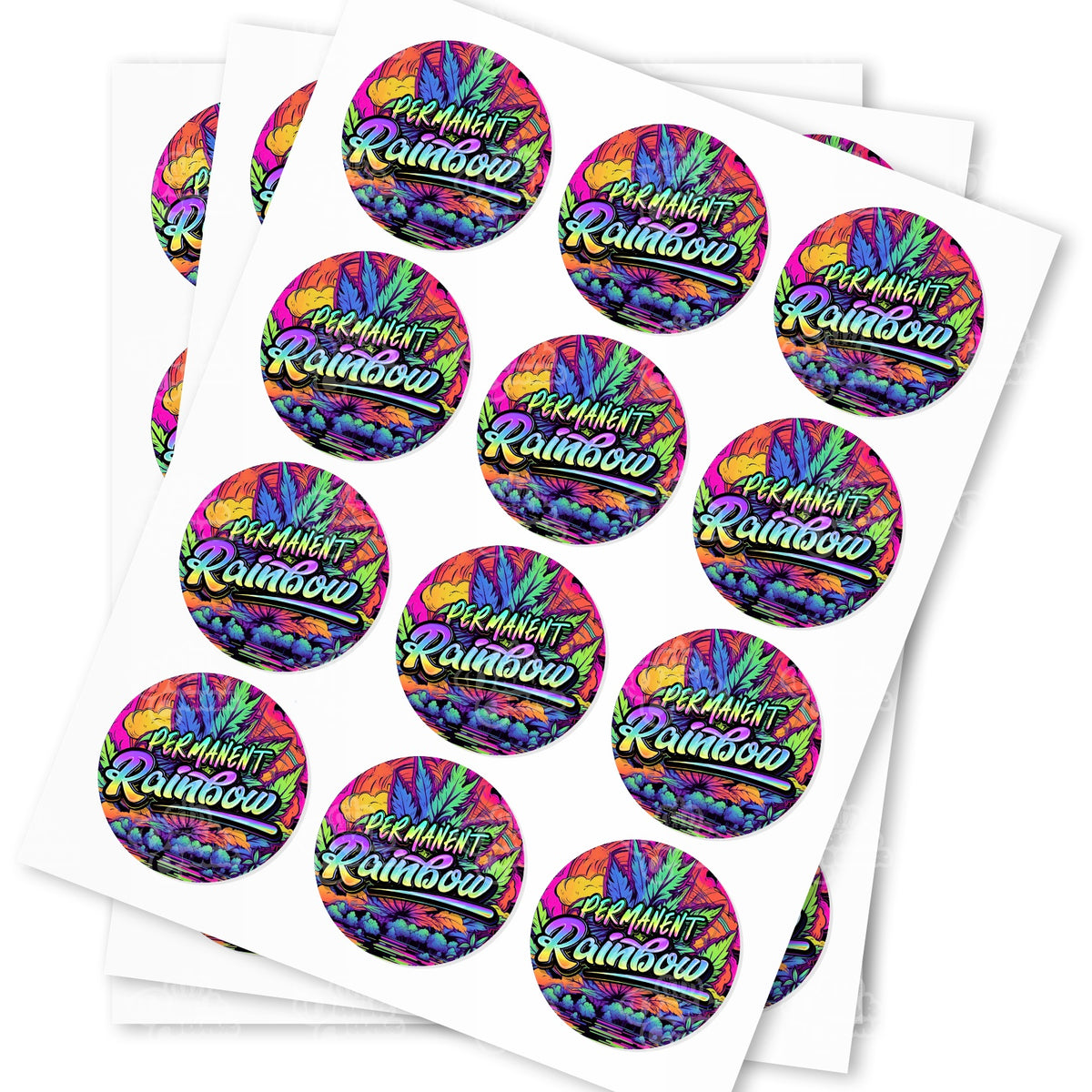 Permanent Rainbow Strain Stickers | Strain Labels – DC Packaging