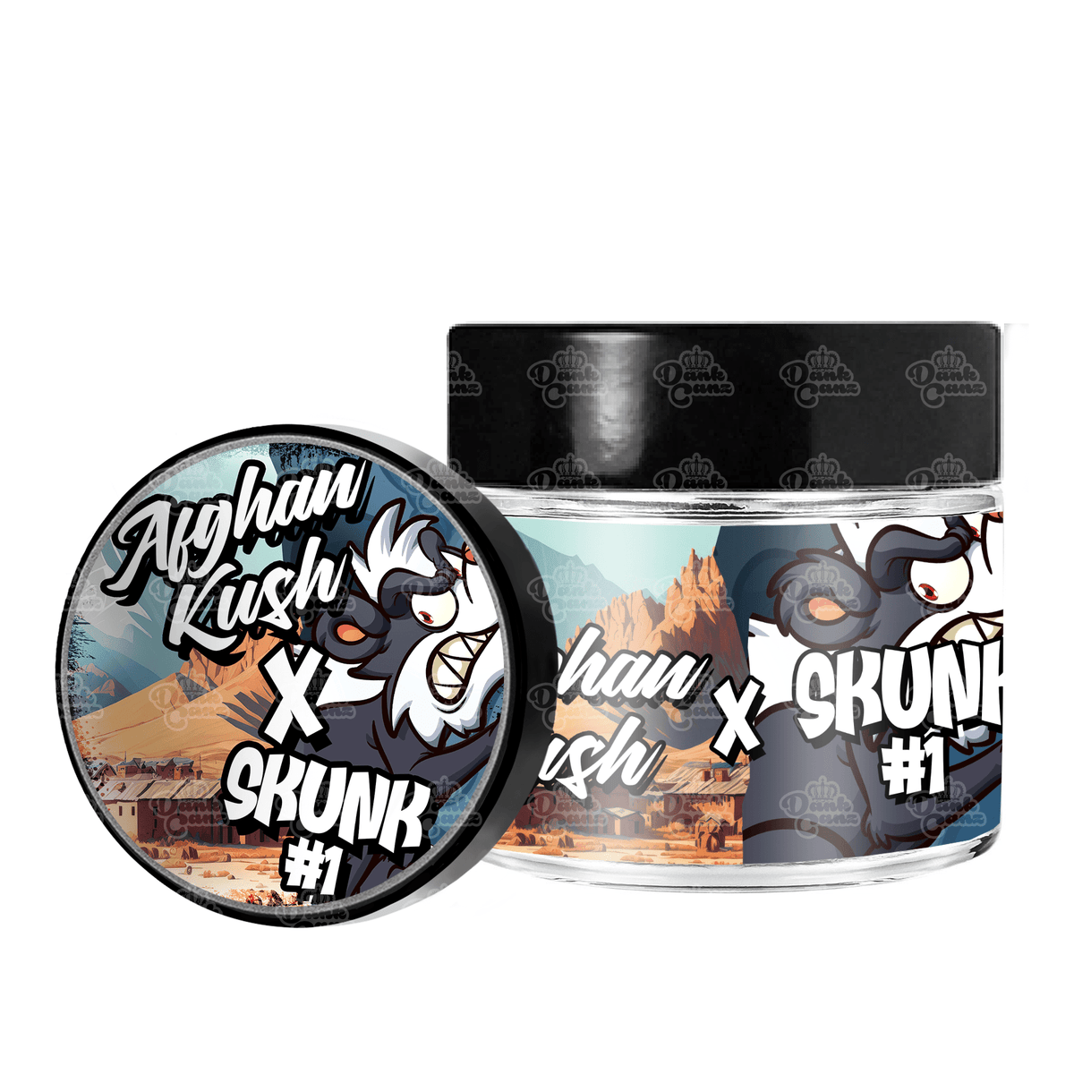 Afghan Kush x Skunk 1 3.5g Glass Jars | Novelty Jars | Empty Jars – DC Packaging