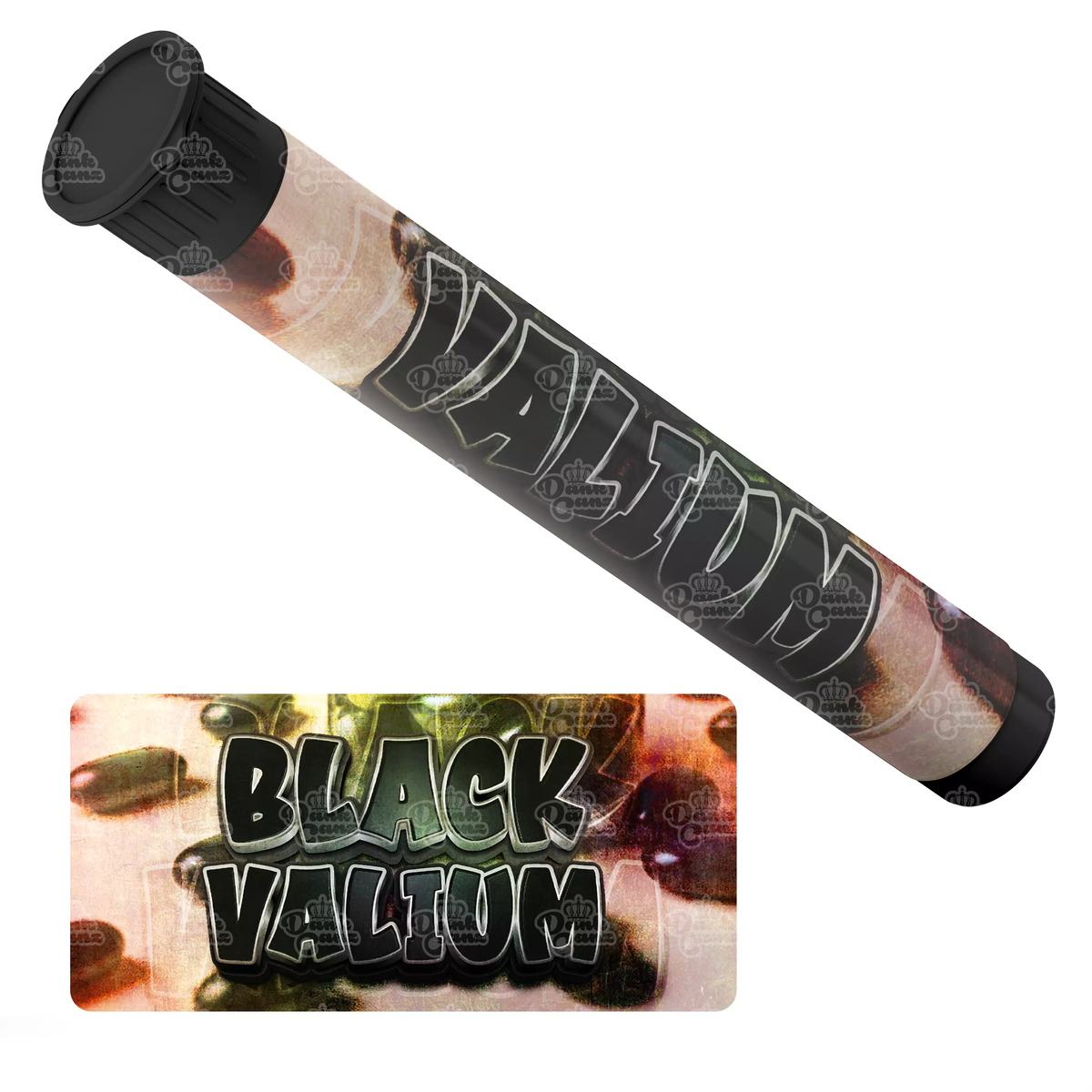 Black Valium Pre Roll Tubes | Empty Doob Tubes | 115mm