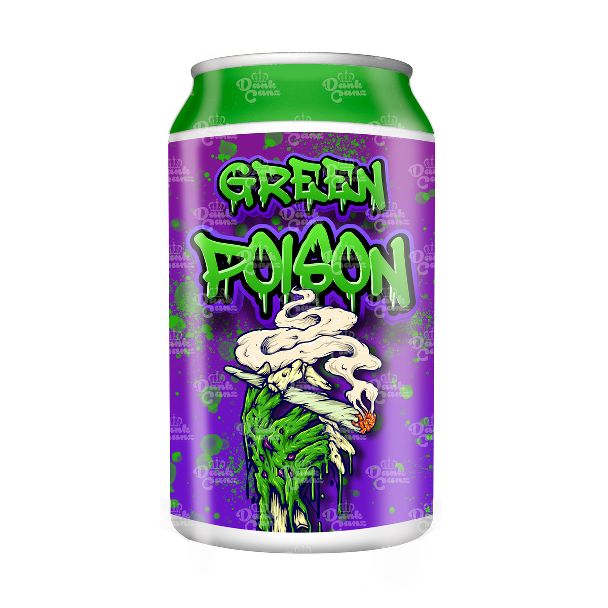 Green Poison 3.5g Cali Style Plastic Soda Cans | Cali Packaging
