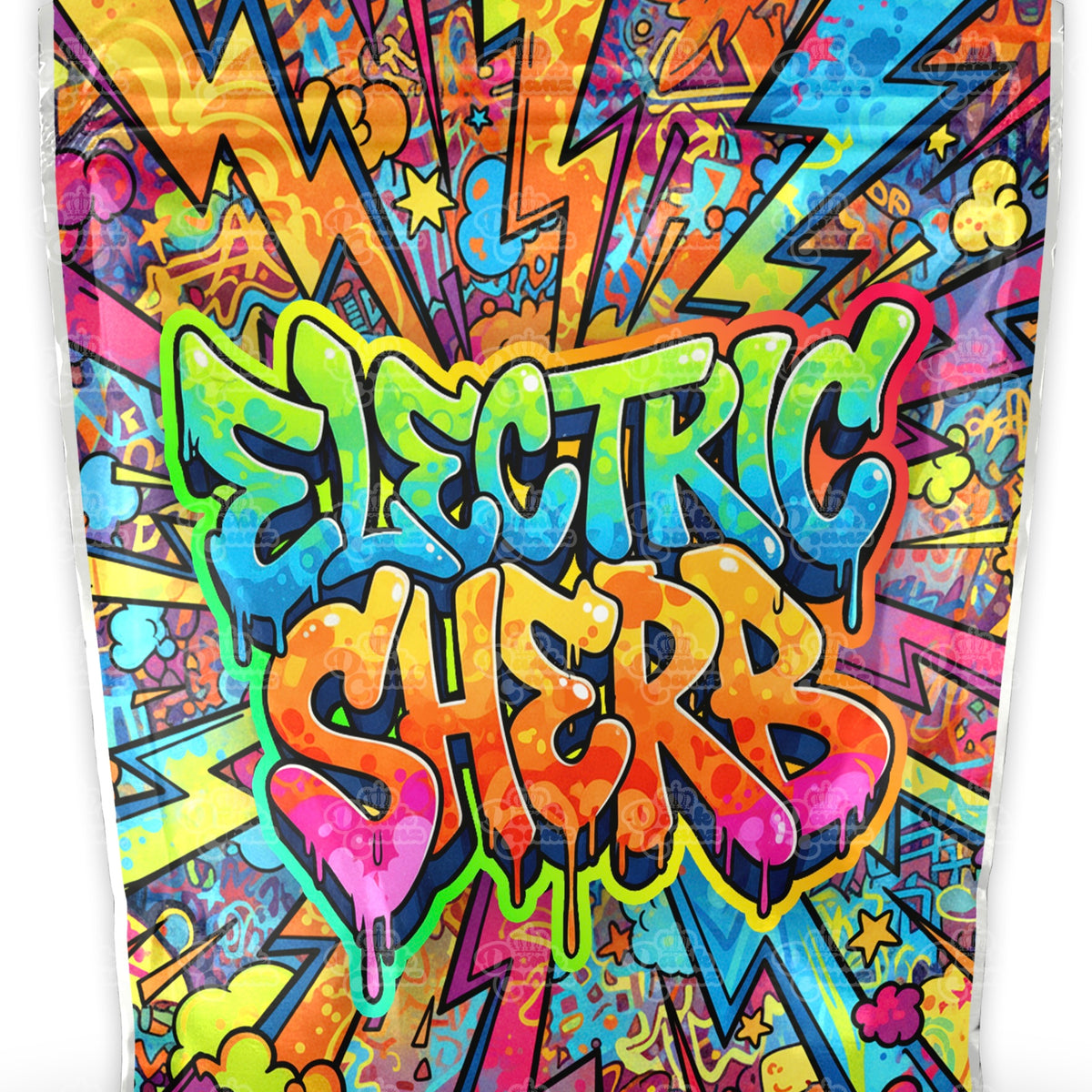 Electric Sherb Mylar Bags | cali packz | Empty Packaging Size