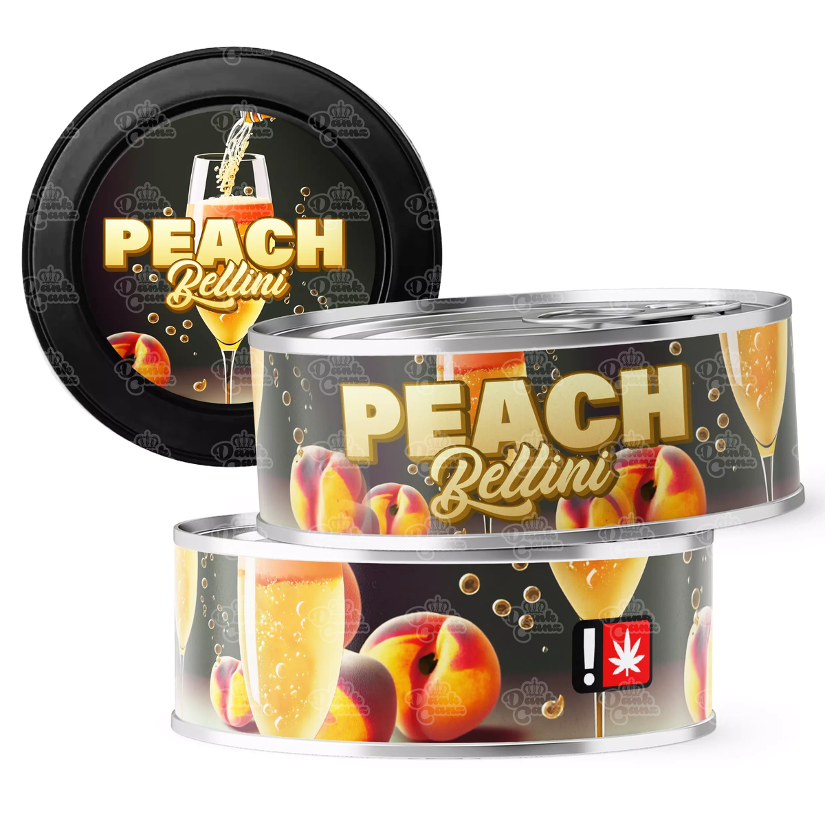 Peach Bellini 3.5g Self Seal Tins - Pressitins - Cali Tins