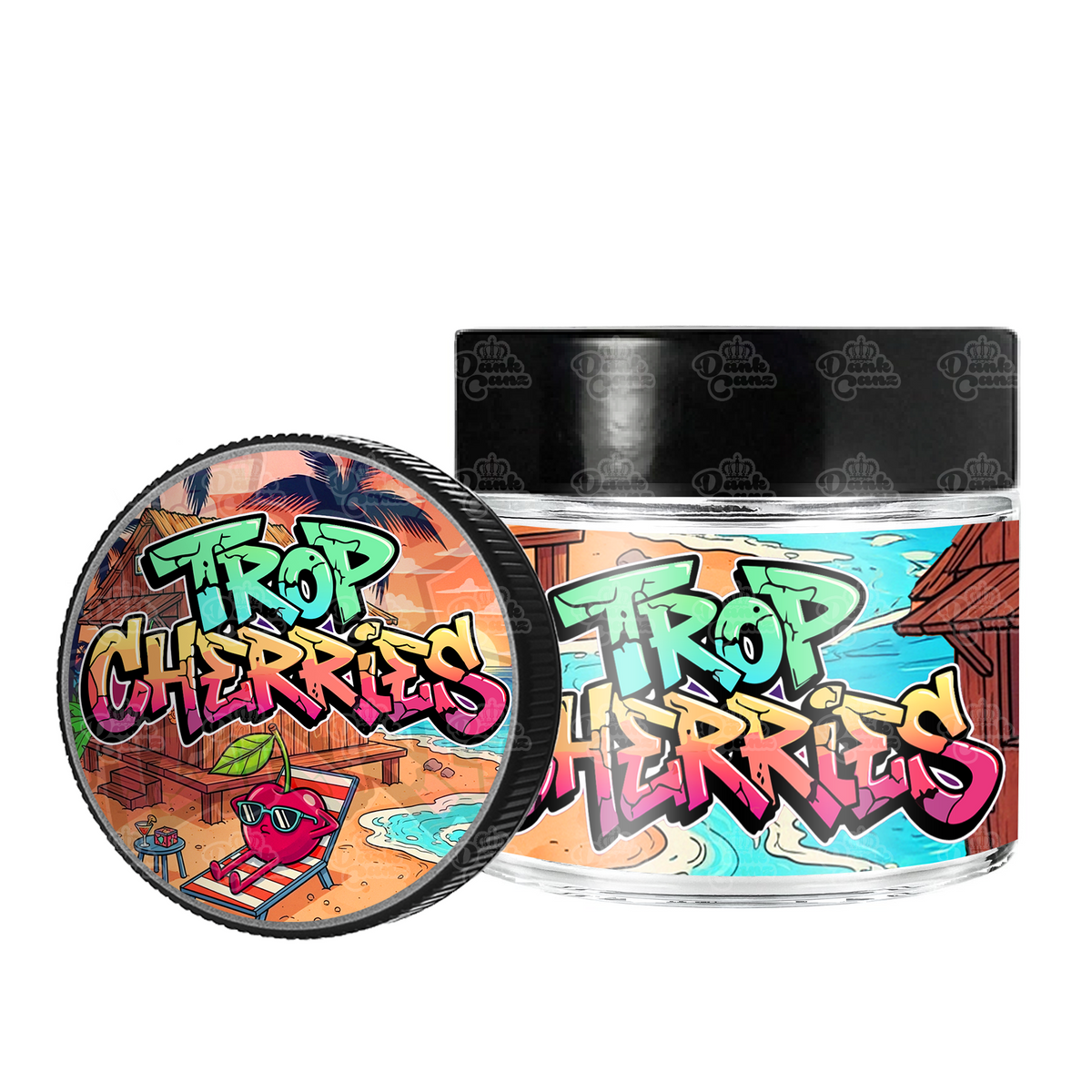 Trop Cherries 3.5g Glass Jars | 60ml Jars | Novelty Jars
