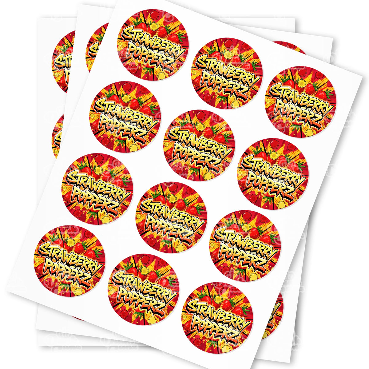 Strawberry Popperz Strain Stickers | Strain Labels