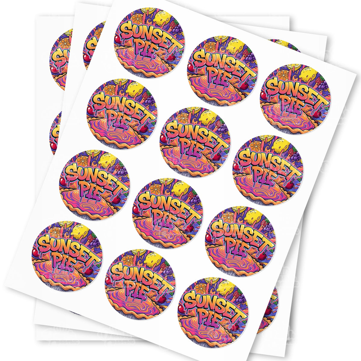 Sunset Pie Strain Stickers – DC Packaging