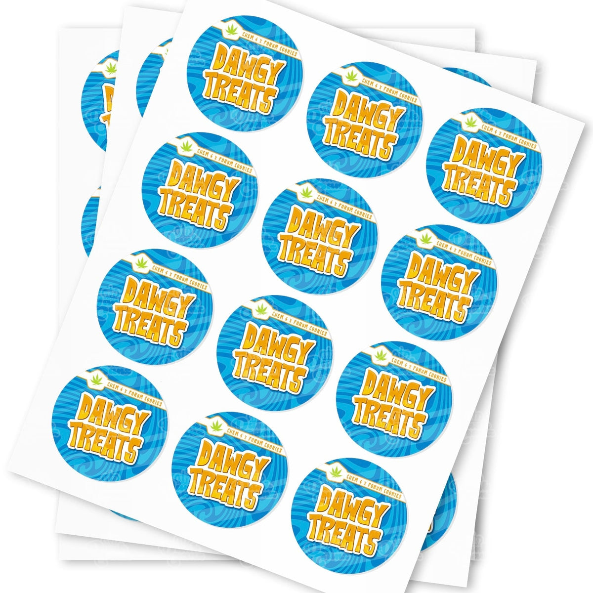 Dawgy Treats Strain Stickers | Premium Custom Stickers – DC Packaging