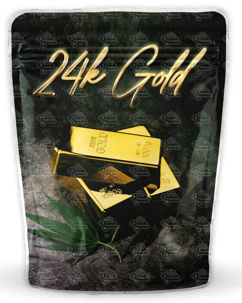 24k Gold Mylar Bags | Cali Packs | Empty Packaging Size