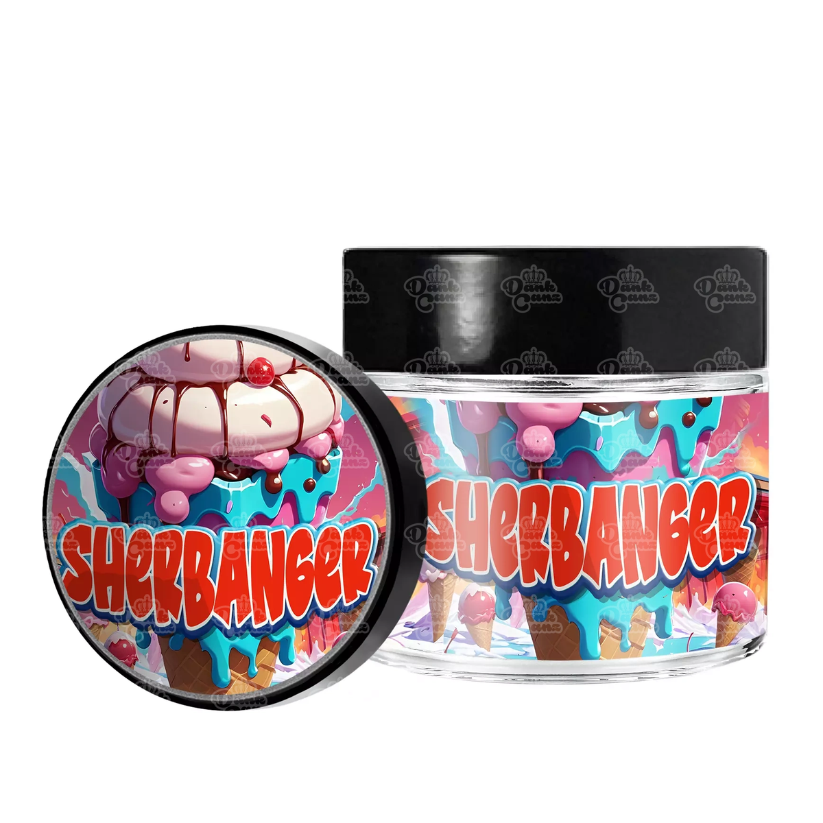 Sherbanger 3.5g Glass Jars | 60ml Jars | Empty Novelty Jars – DC Packaging