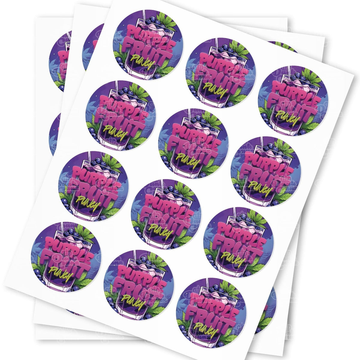 Purple Fruit Punch Strain Stickers | Premium Custom Stickers – DC Packaging