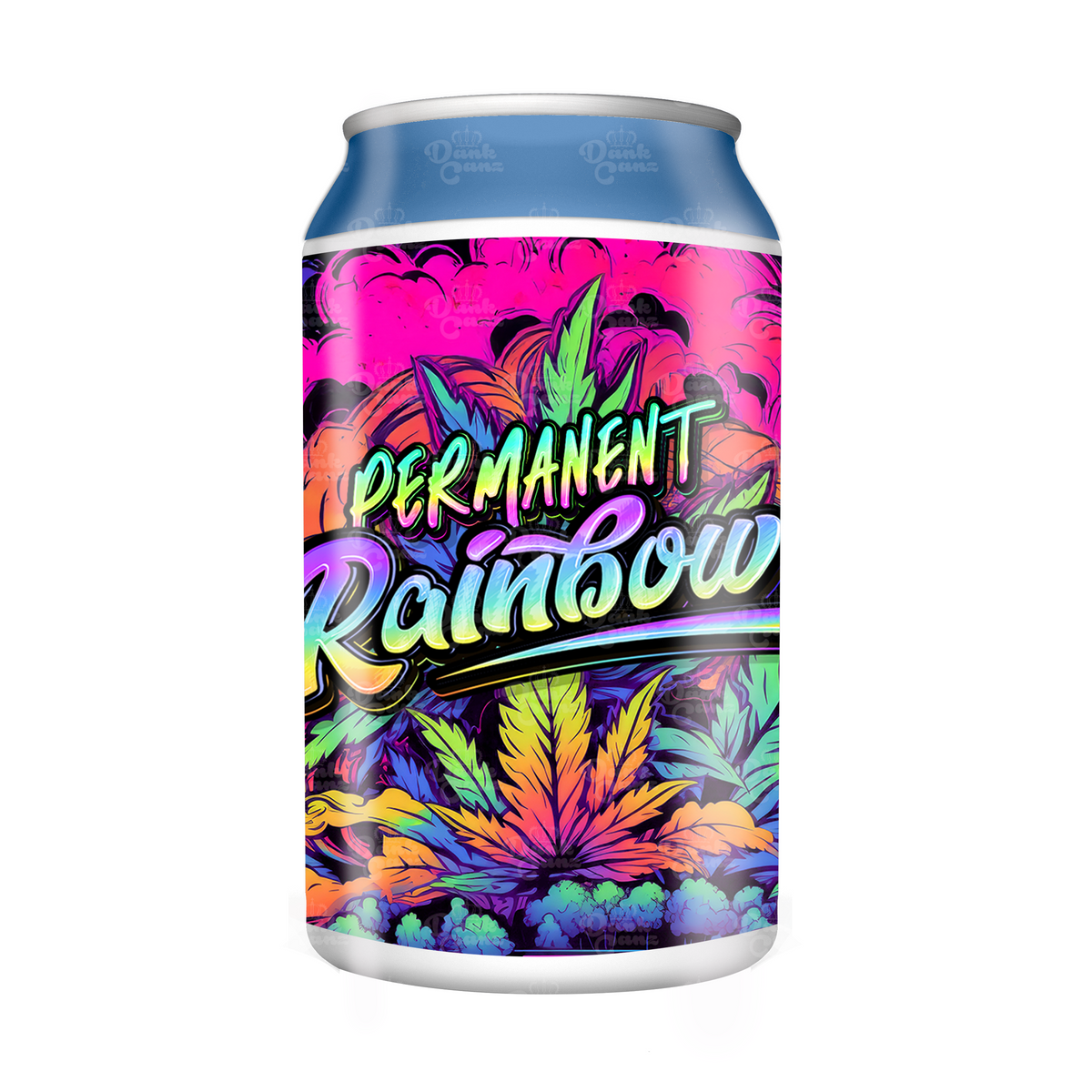 Permanent Rainbow 3.5g Cali Style Plastic Soda Cans | Cali Packaging