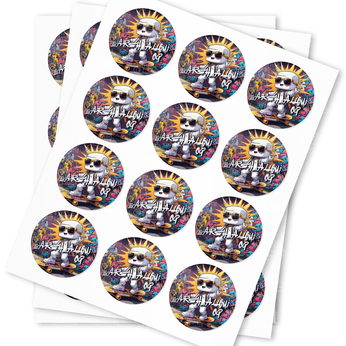 Marshmallow OG Strain Stickers | Premium Custom Stickers – DC Packaging