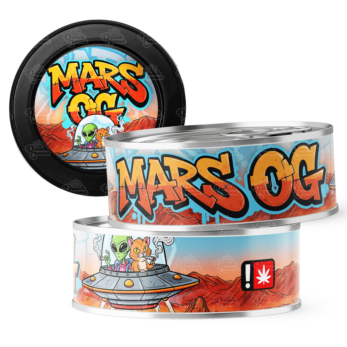 Mars OG 3.5g Self Seal Tins - Pressitins - Cali Tins