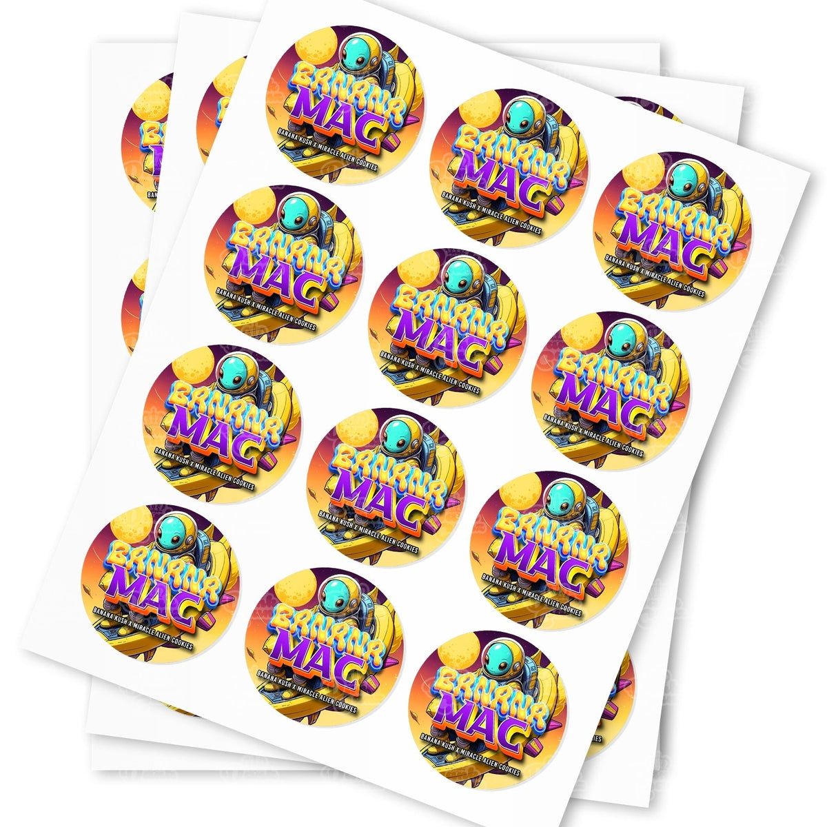 Banana Mac Strain Stickers | Premium Custom Stickers – DC Packaging
