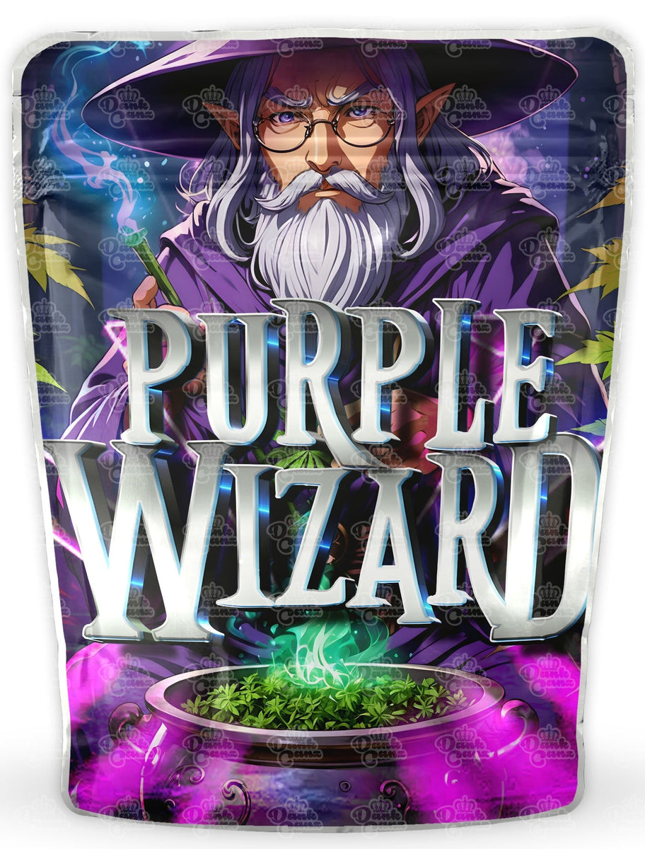 Purple Wizard Mylar Bags | Cali Packs | Empty Packaging Size