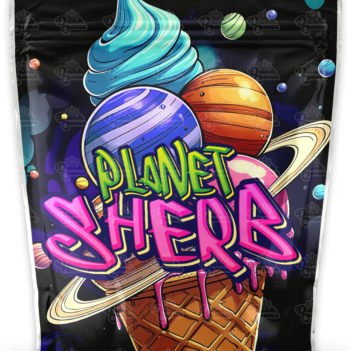 Planet Sherb Mylar Bags | cali packz | Empty Packaging Size