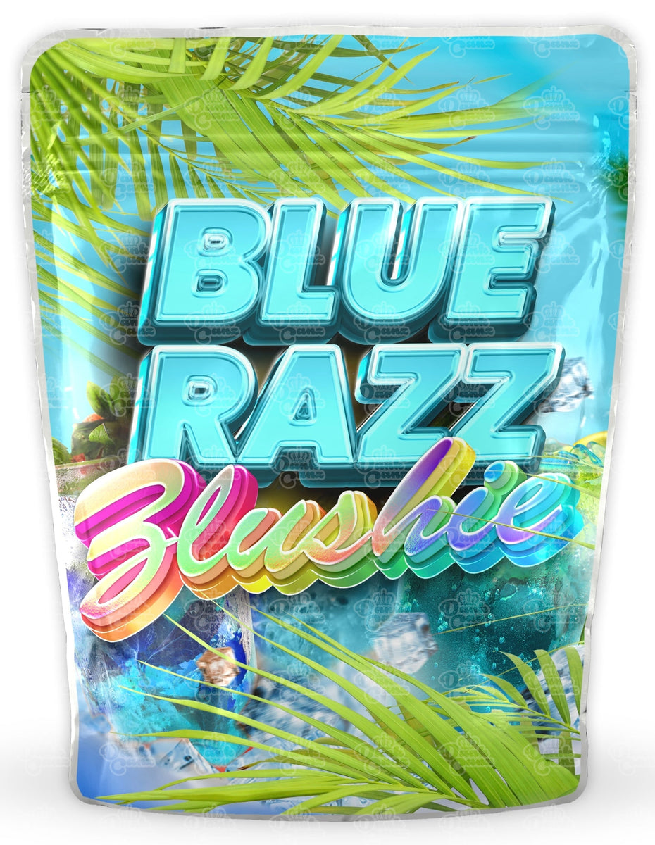 Blue Razz Zlushie Mylar Bags | Cali Packs | Empty Packaging Size