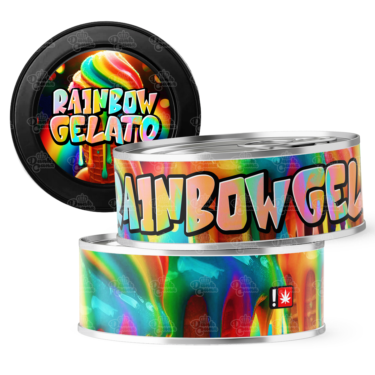 Rainbow Gelato 3.5g Self Seal Tins - Pressitins - Cali Tins – DC Packaging