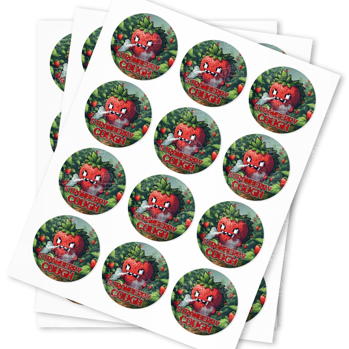 Strawberry Cough Stickers – DC Packaging