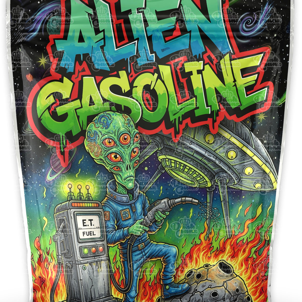 Alien Gasoline Mylar Bags | cali packz | Empty Packaging Size