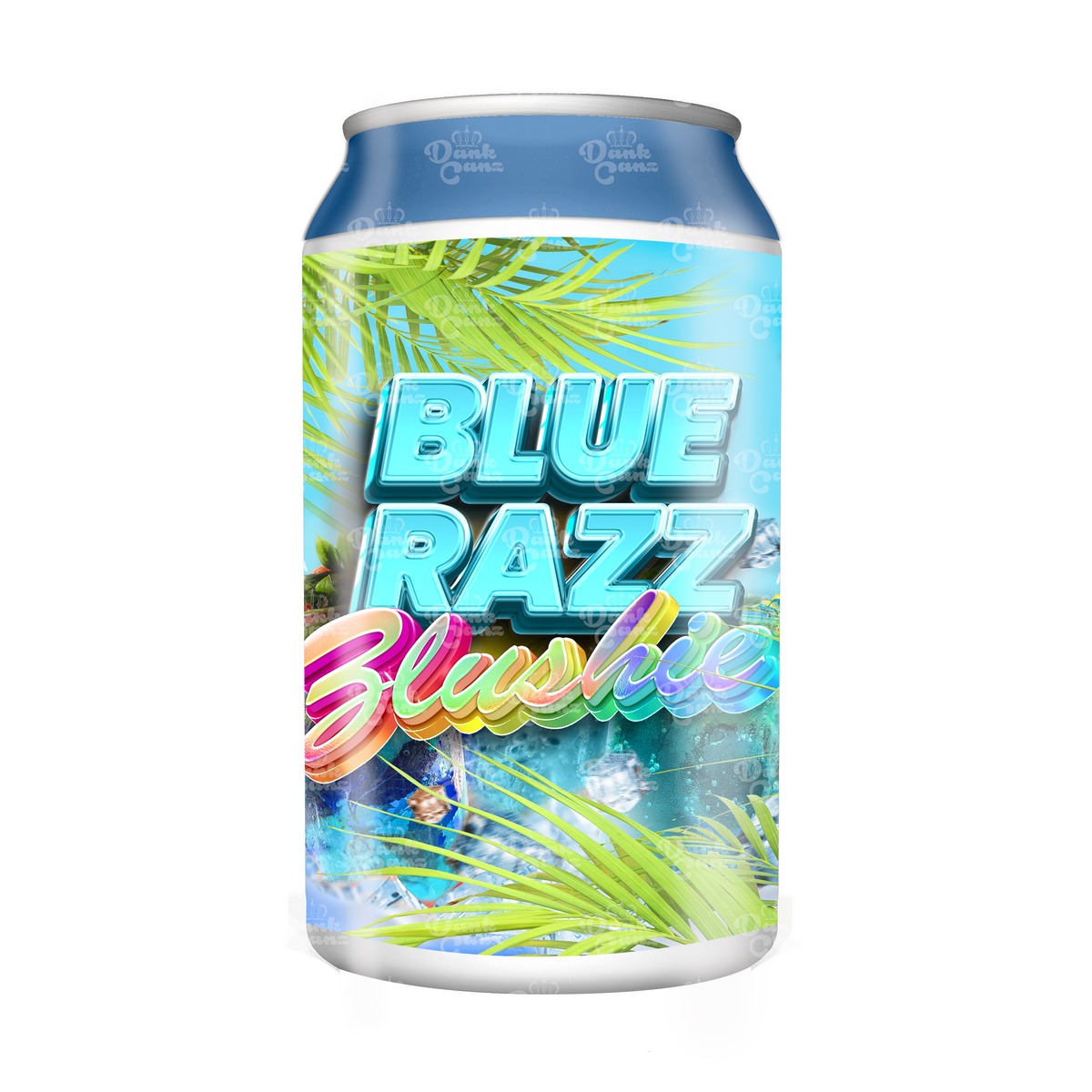 Blue Razz Slushie 3.5g Cali Style Plastic Soda Cans | Cali Packaging