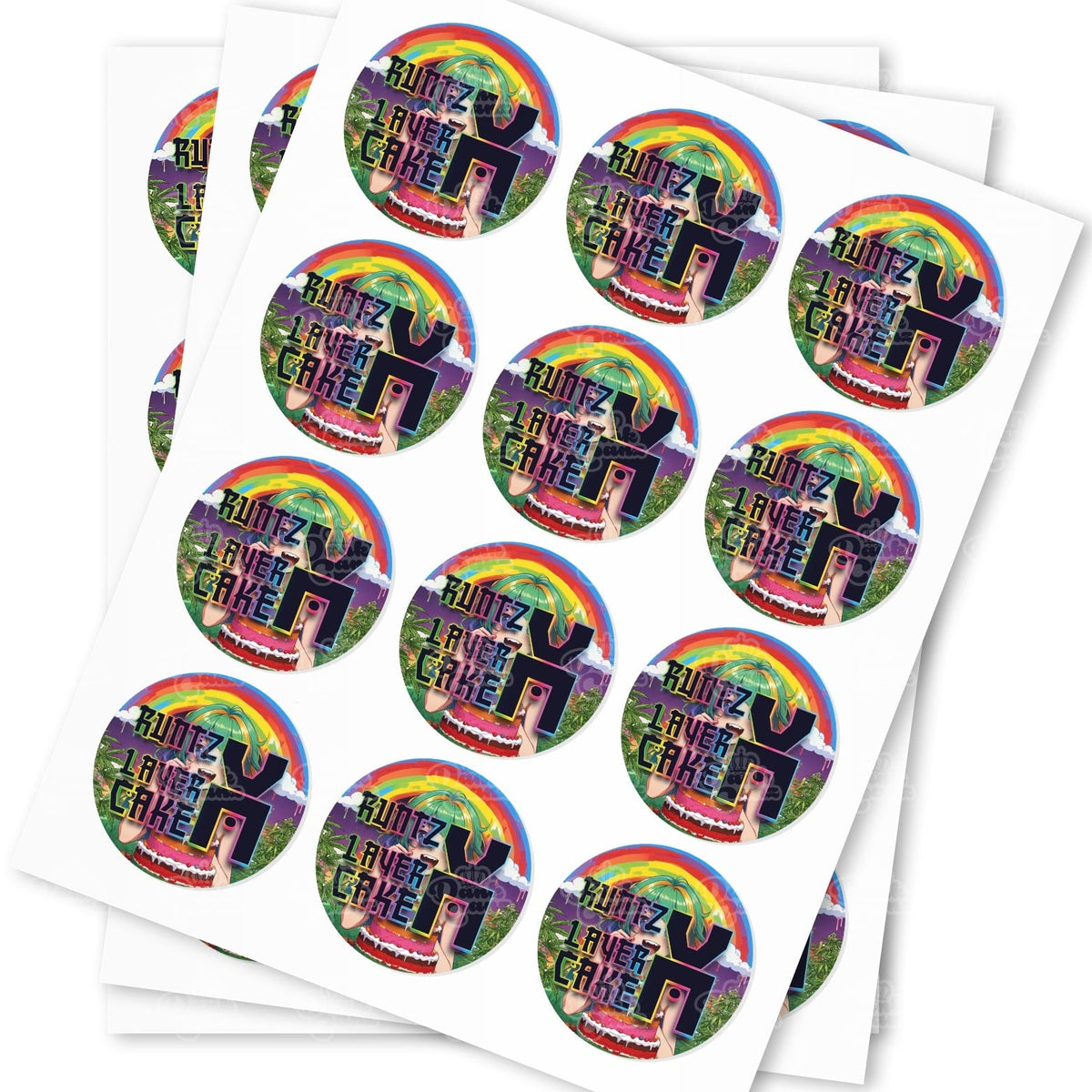 Runtz x Layer Cake Strain Stickers | Premium Custom Stickers – DC Packaging