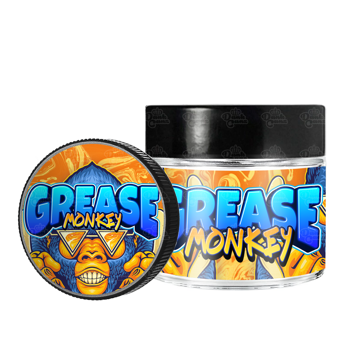 Grease Monkey 3.5g Glass Jars | 60ml Jars | Novelty Jars | Empty Jars