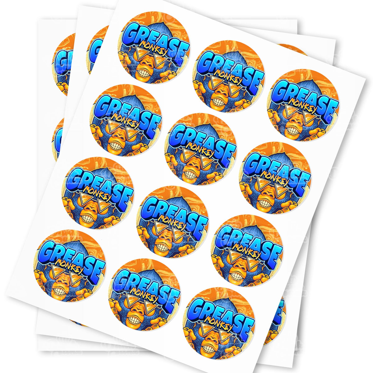Grease Monkey Strain Stickers – DC Packaging