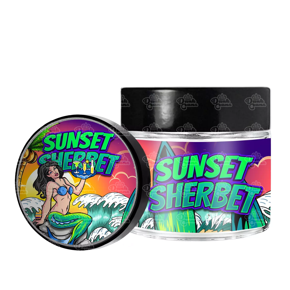 Sunset Sherbet 3.5g Glass Jars | 60ml Jars | Empty Novelty Jars – DC ...