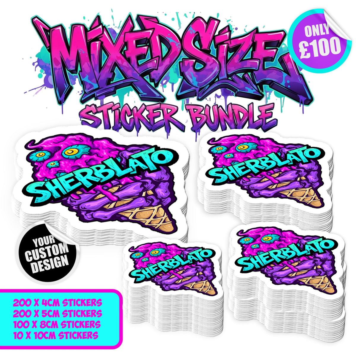 Mixed Size Sticker Bundle