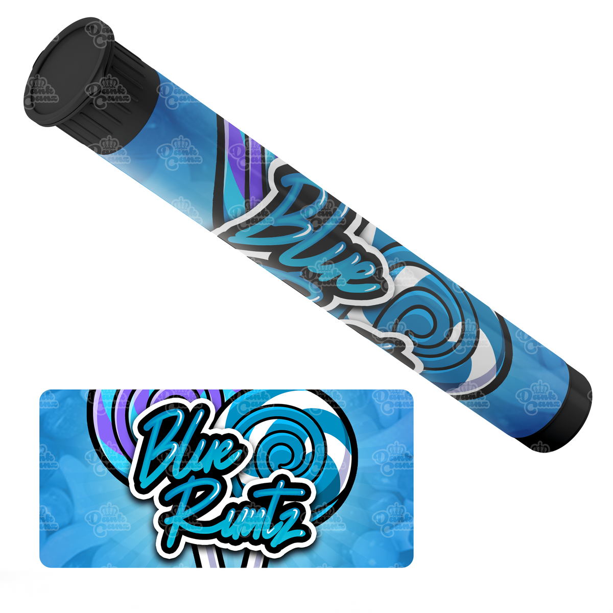 Blue Runtz Pre Roll Tubes | Empty Cannabis Packaging | 115mm