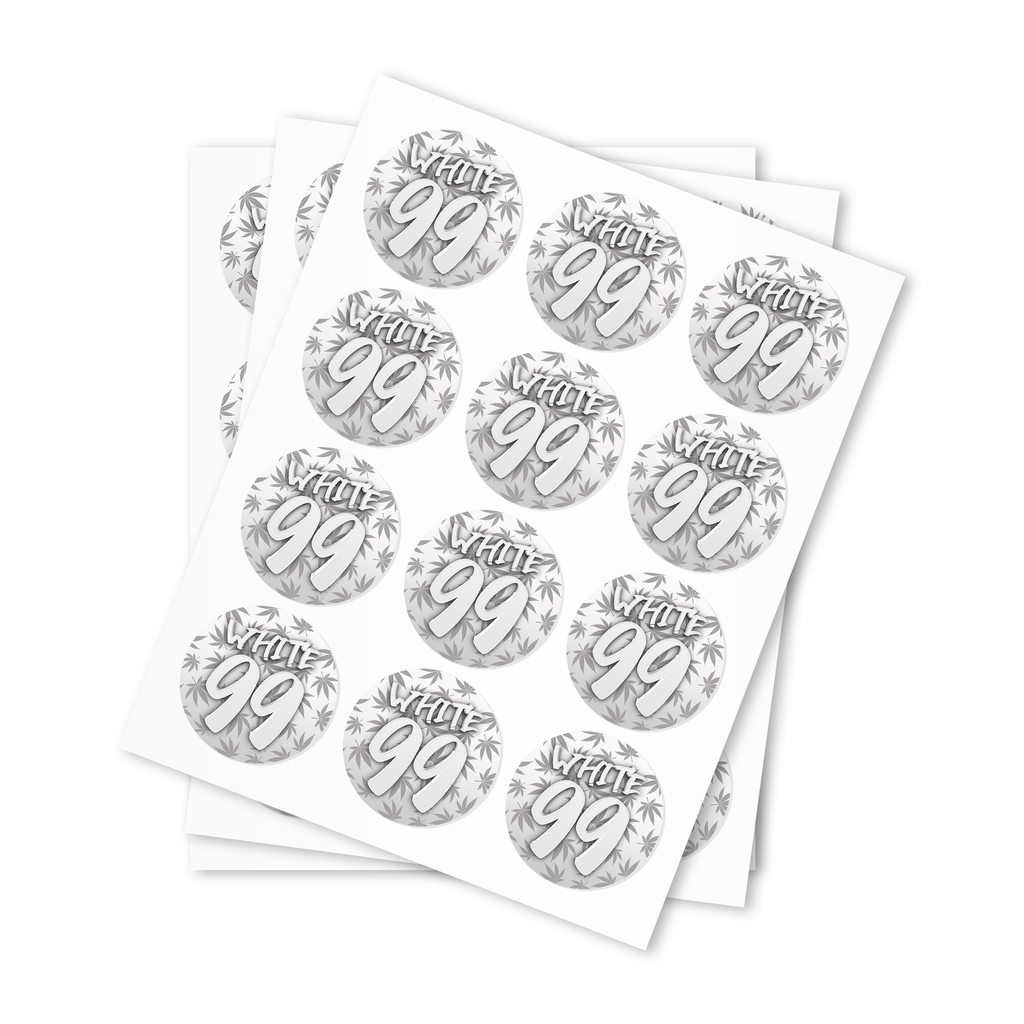 White 99 Strain Stickers