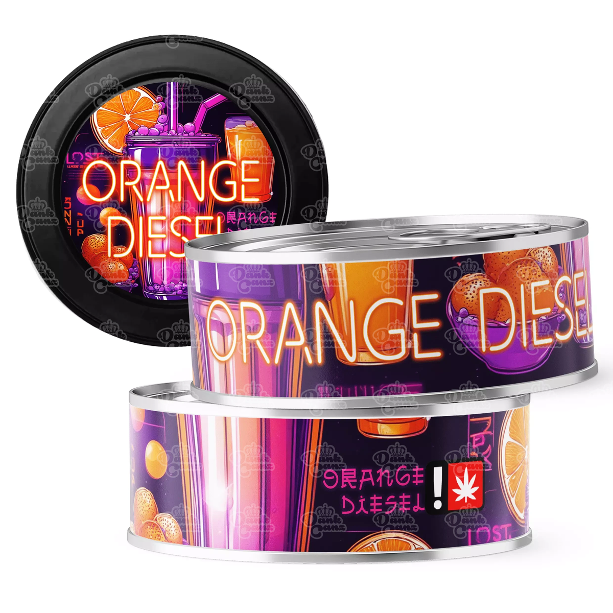 Orange Diesel 3.5g Self Seal Tins - Pressitins - Cali Tins