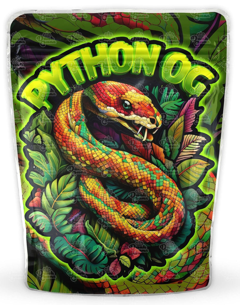 Python OG Mylar Bags | Cali Packs | Empty Packaging Size