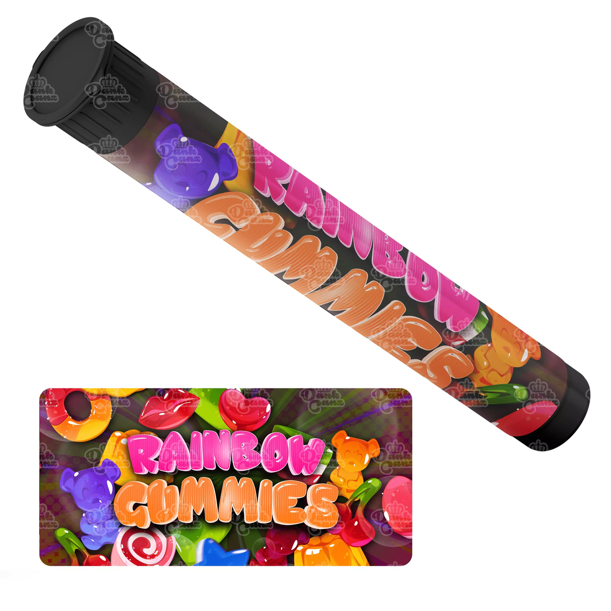 Rainbow Gummies Pre Roll Tubes | Empty Doob Tubes | 115mm – DC Packaging