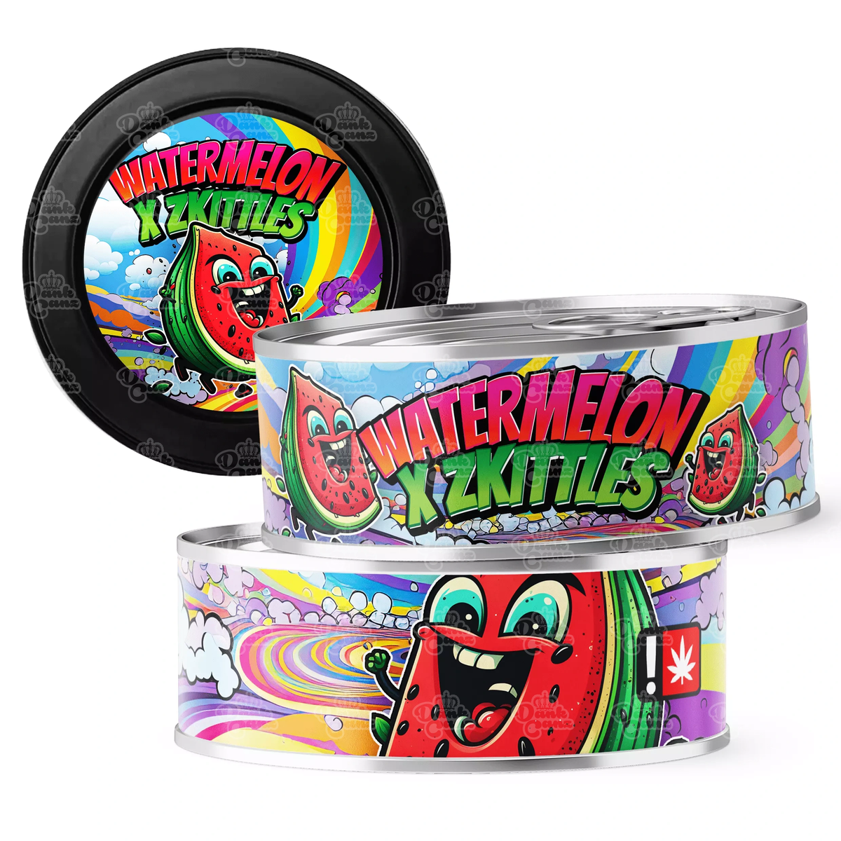 Watermelon X Zkittles 3.5g Self Seal Tins - Pressitins - Cali Tins