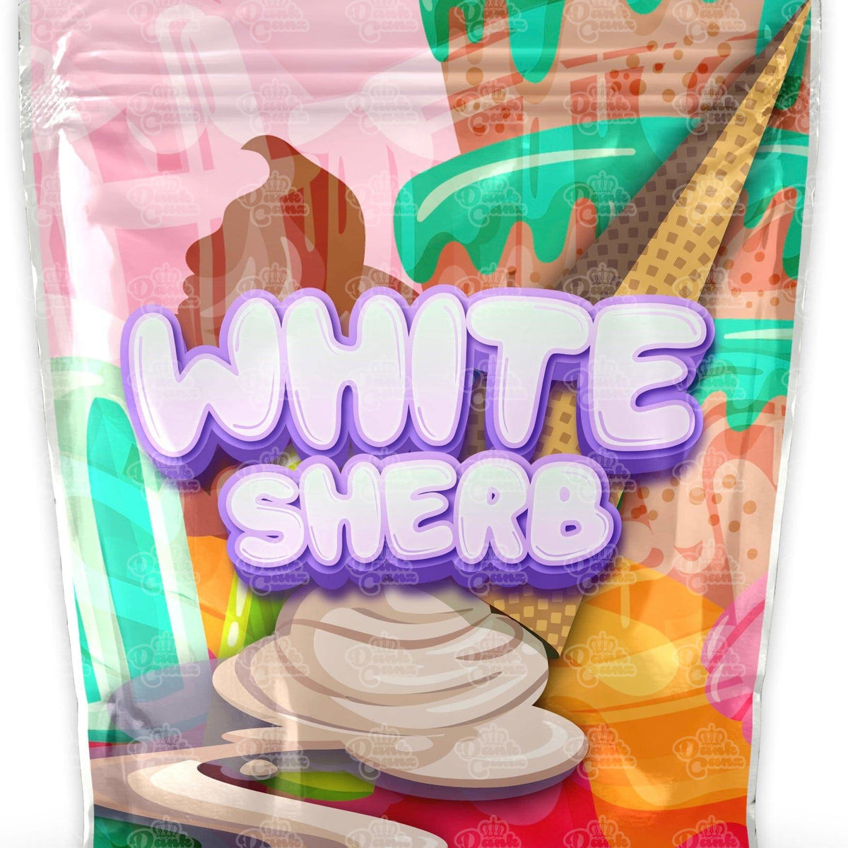 White Sherb Mylar Bags | Cali Packs | Empty Packaging Size – DC Packaging