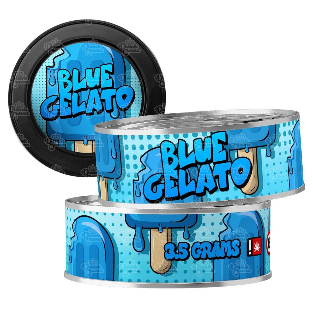 Blue Gelato 3.5g Self Seal Tins - Pressitins - Cali Tins