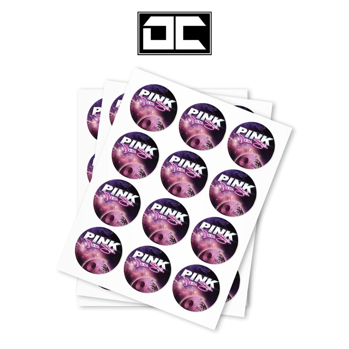 Pink Death Star Stickers